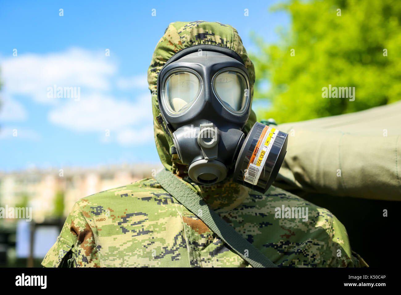 Biological warfare suit soldier hi-res stock photography and images - Alamy