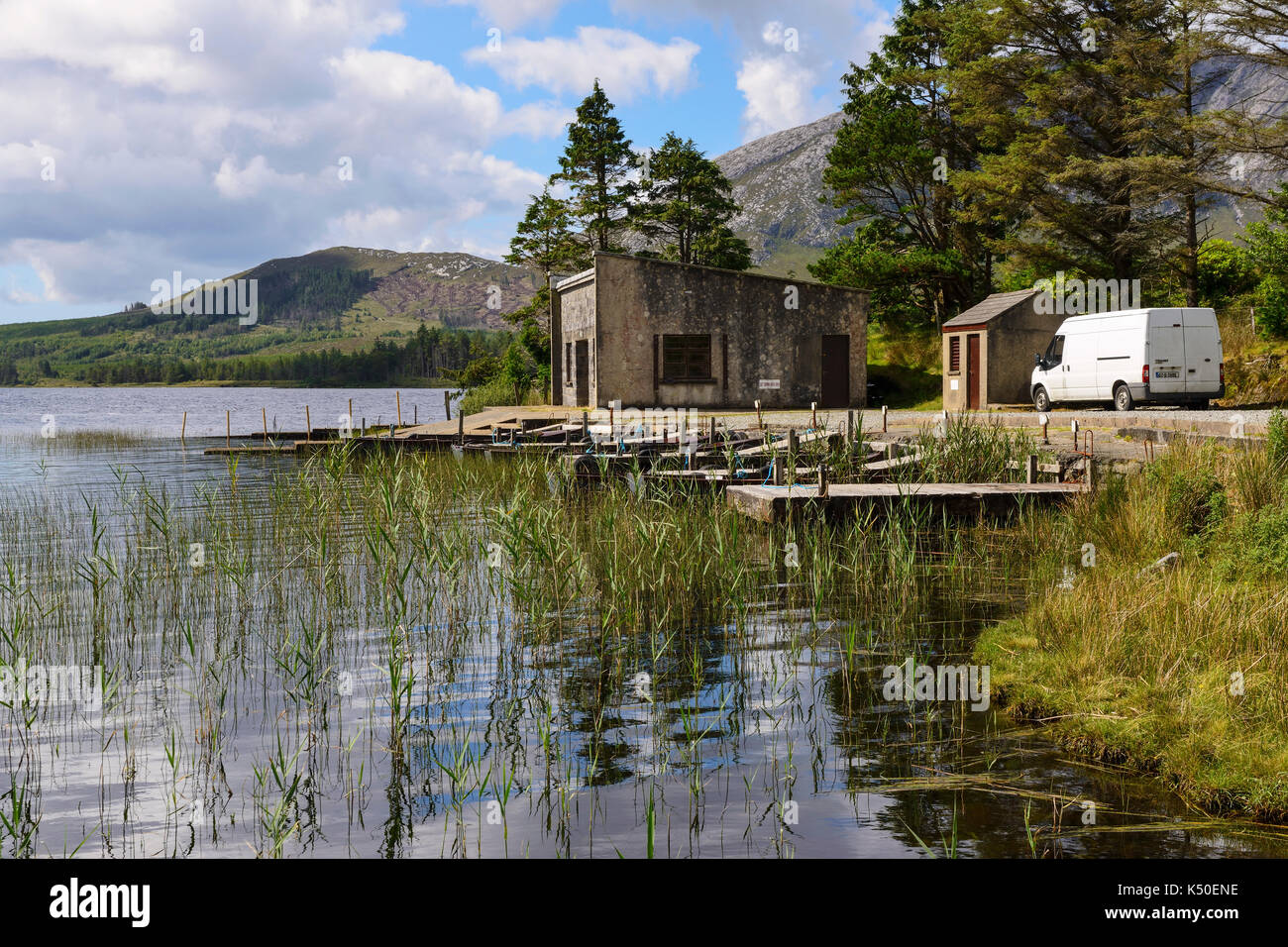 Boathouse on Lough Inagh in Connemara, County Galway, Republic of ...