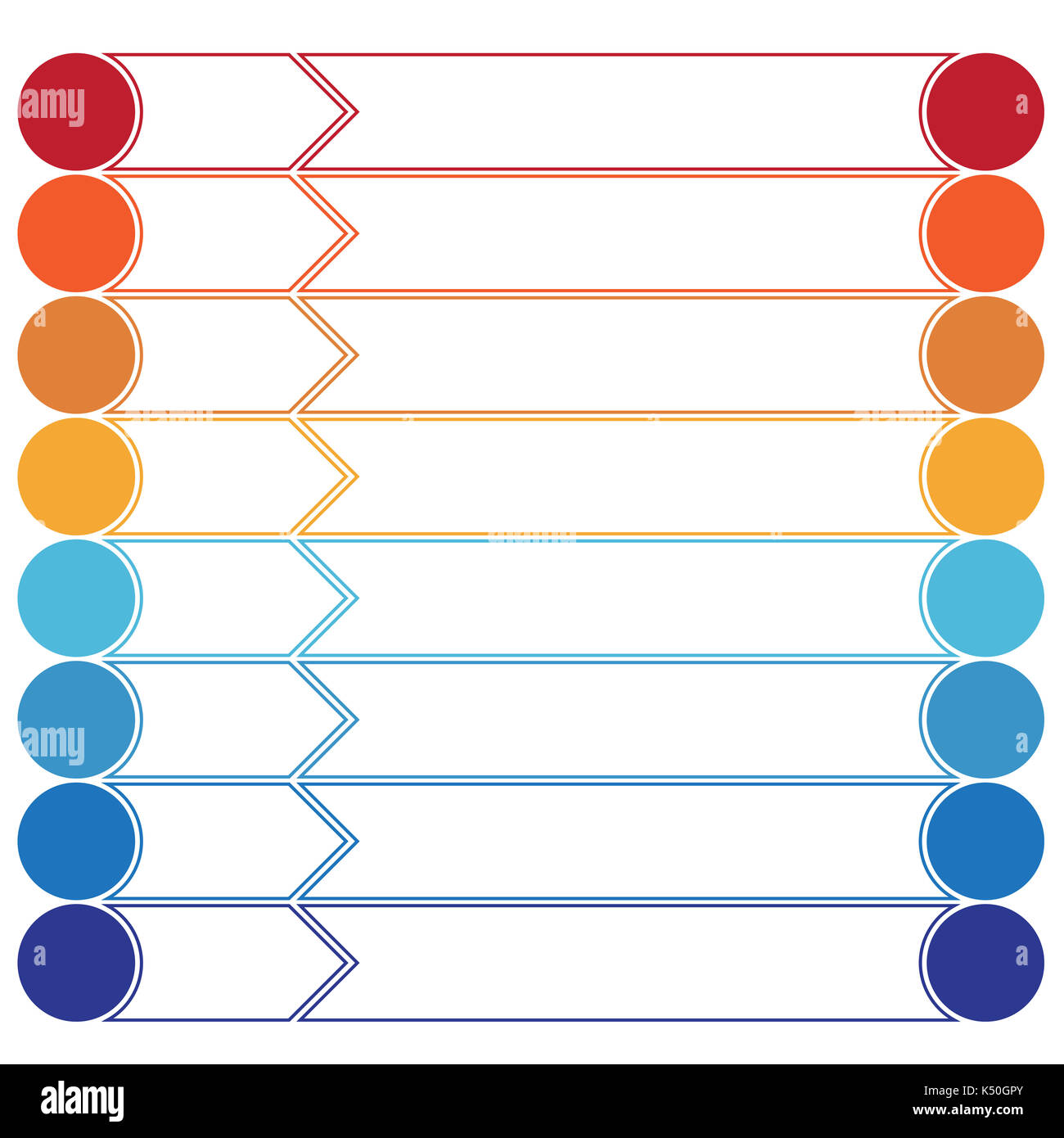 Template infographics color arrows and circles for 8 positions Stock ...