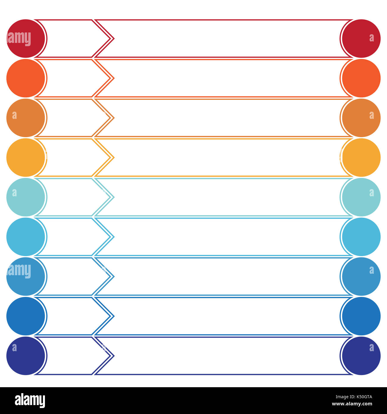 Template infographics color arrows and circles for 9 positions Stock ...