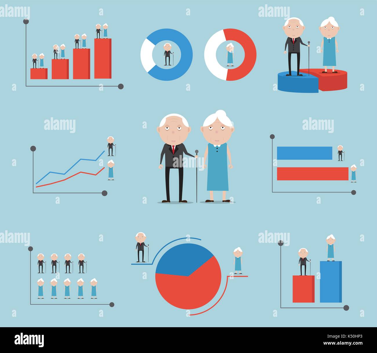 Aging population Stock Vector Images - Alamy