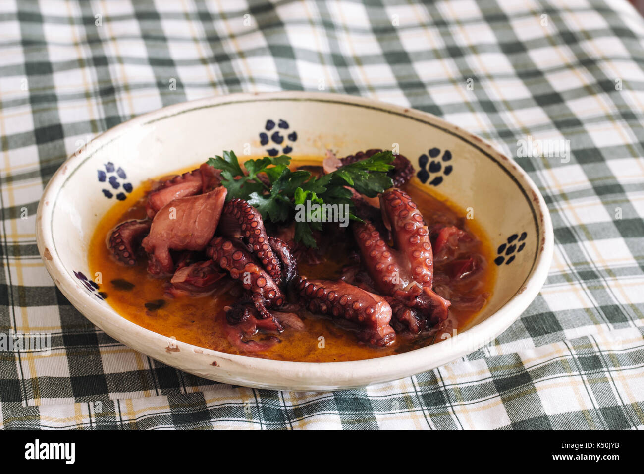Traditional cooked octopus in Puglia regionm Italy Stock Photo - Alamy