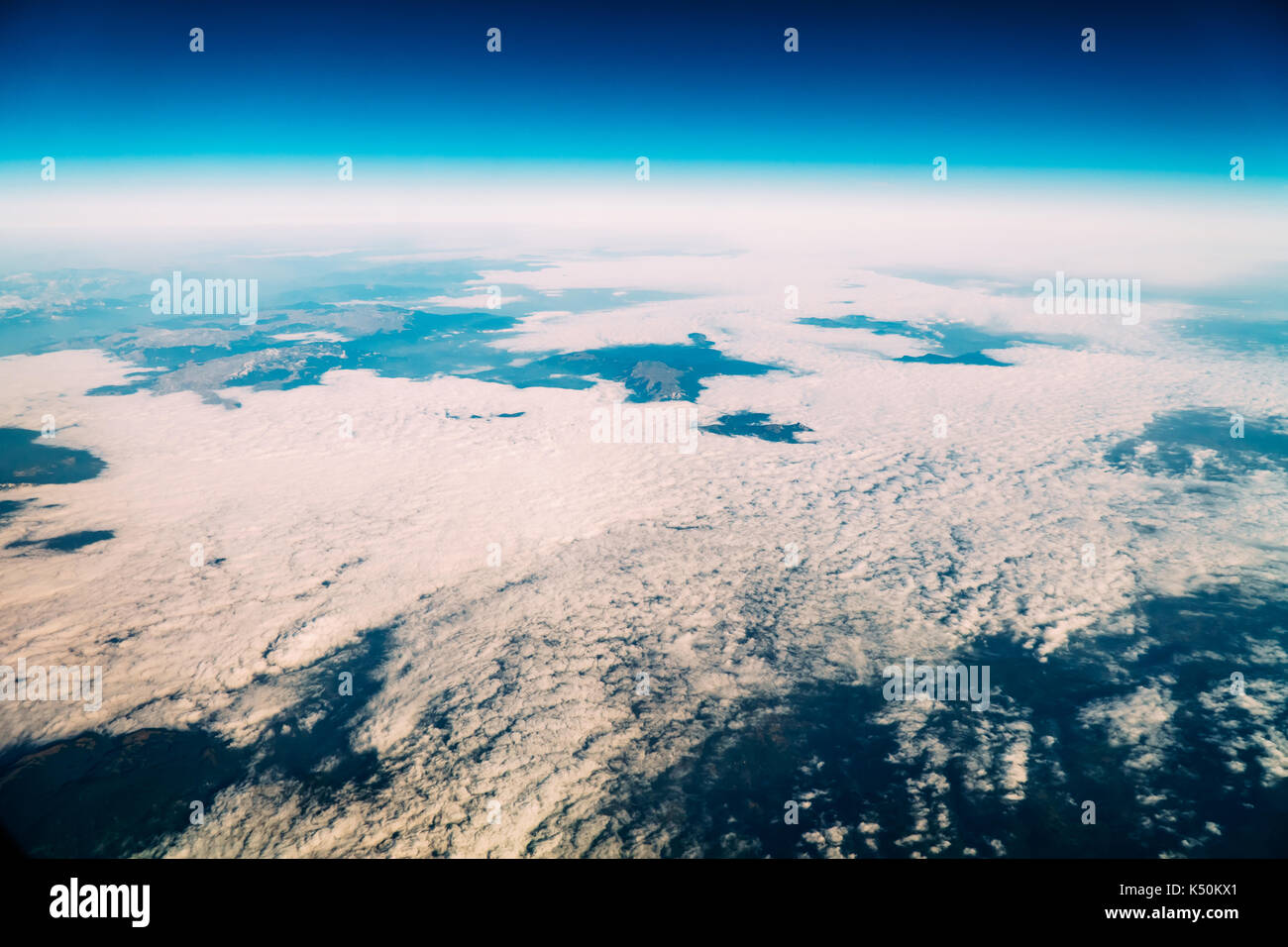 Airplane View Of Planet Earth Horizon Stock Photo - Alamy