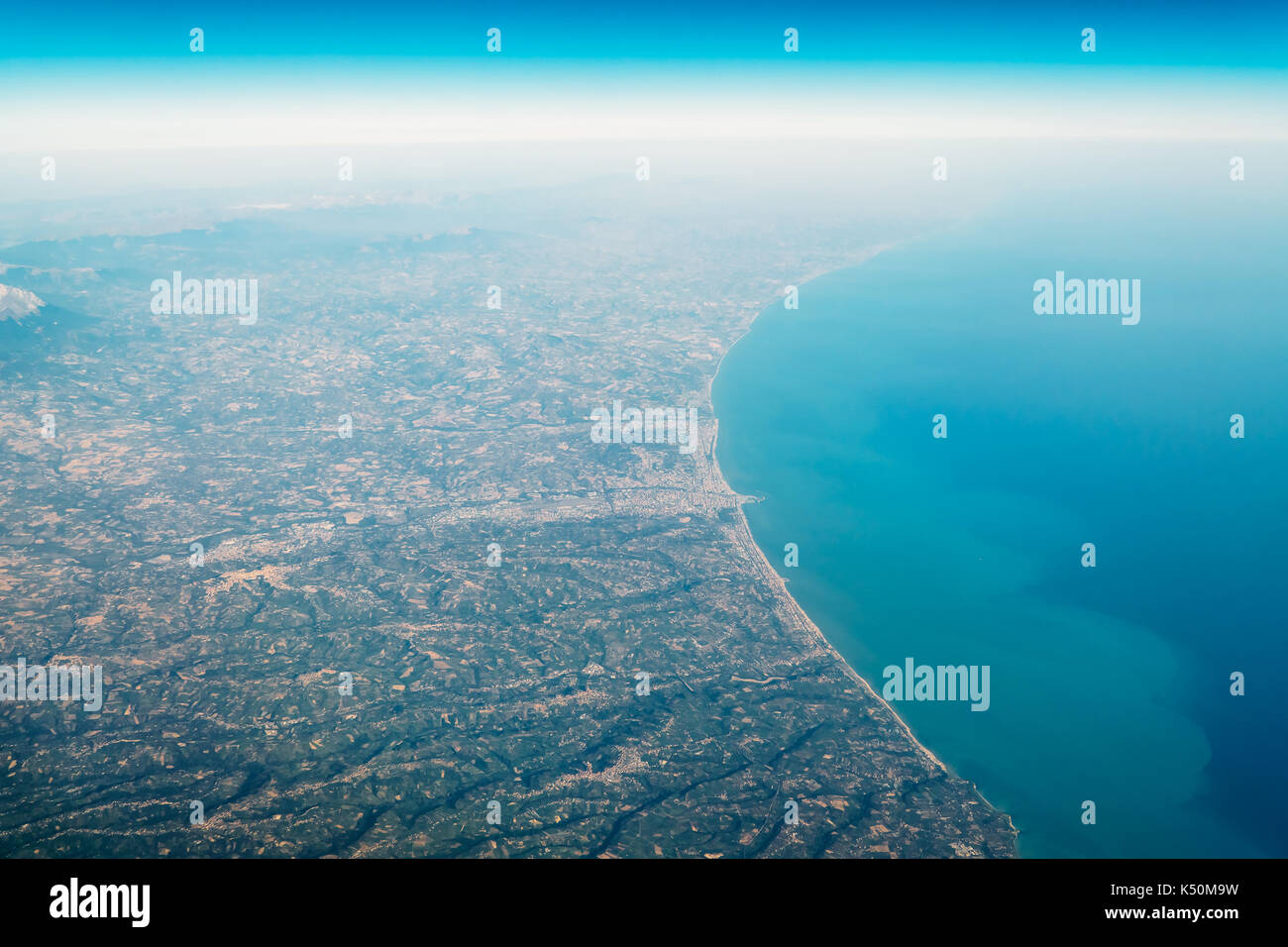 Airplane View Of Planet Earth Horizon Stock Photo - Alamy