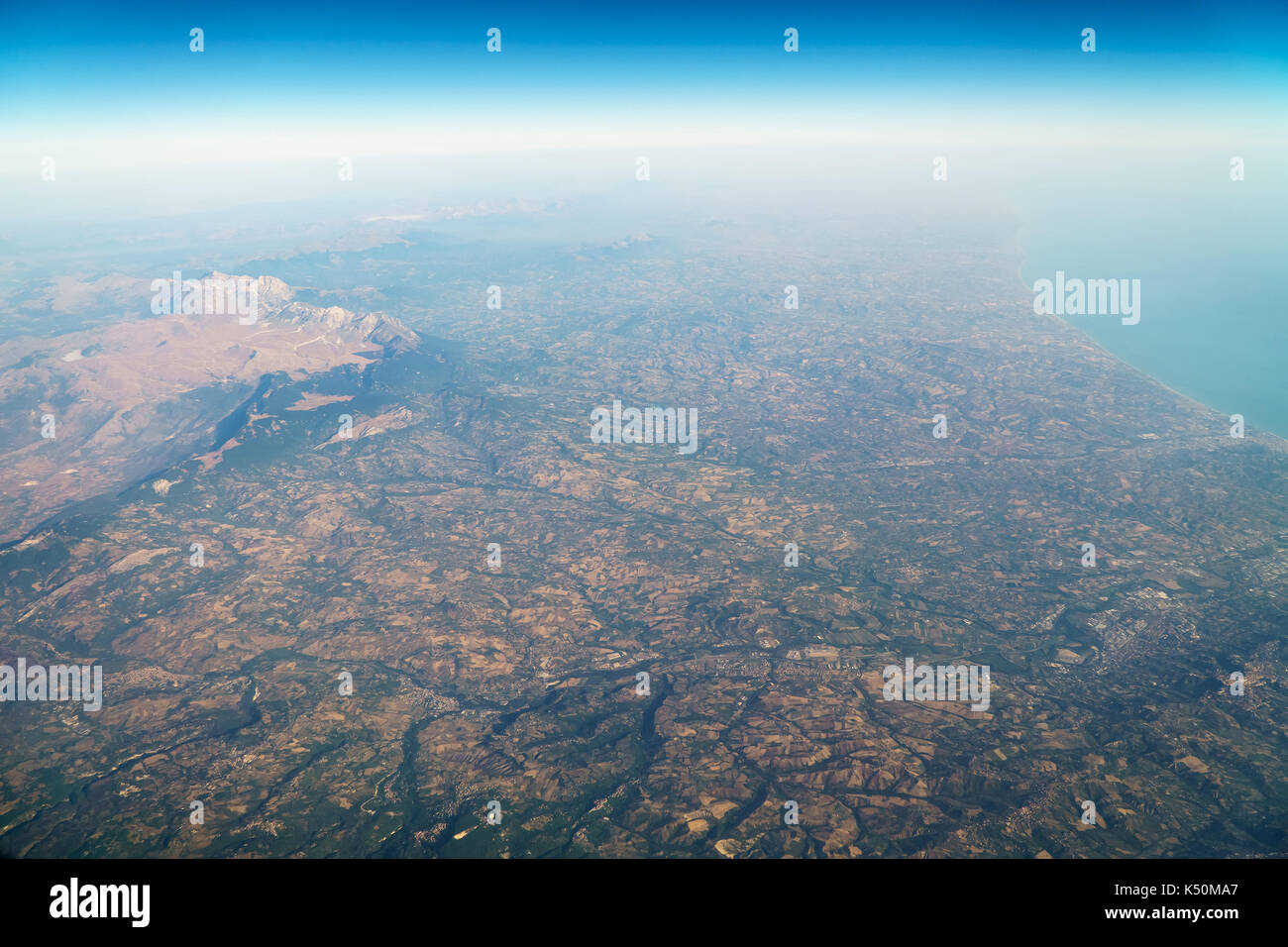 Airplane View Of Planet Earth Horizon Stock Photo - Alamy