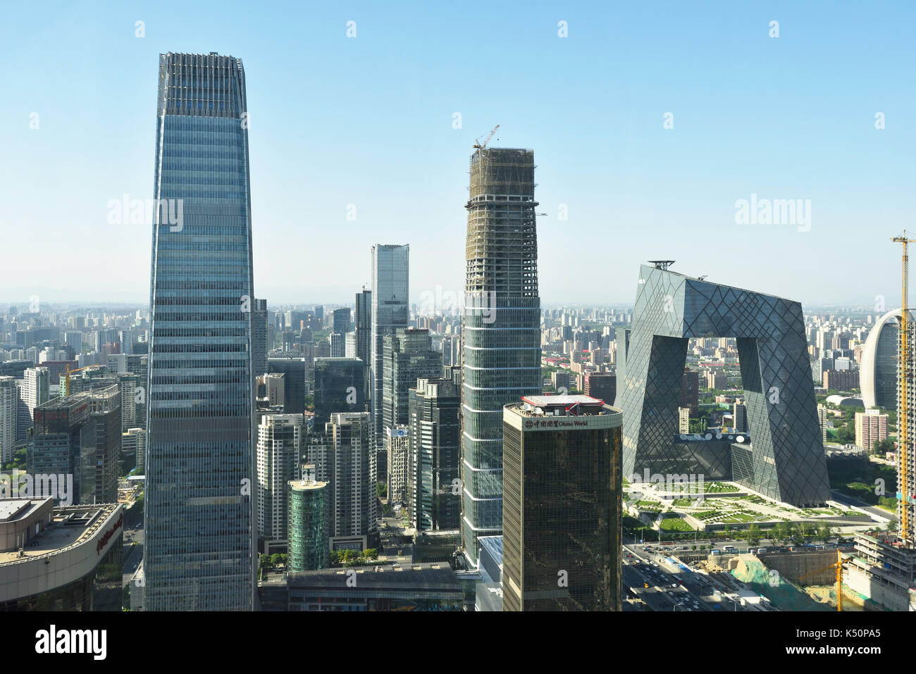 Beijing,China - May 29,2016:Elevated view of Beijing Central Business ...