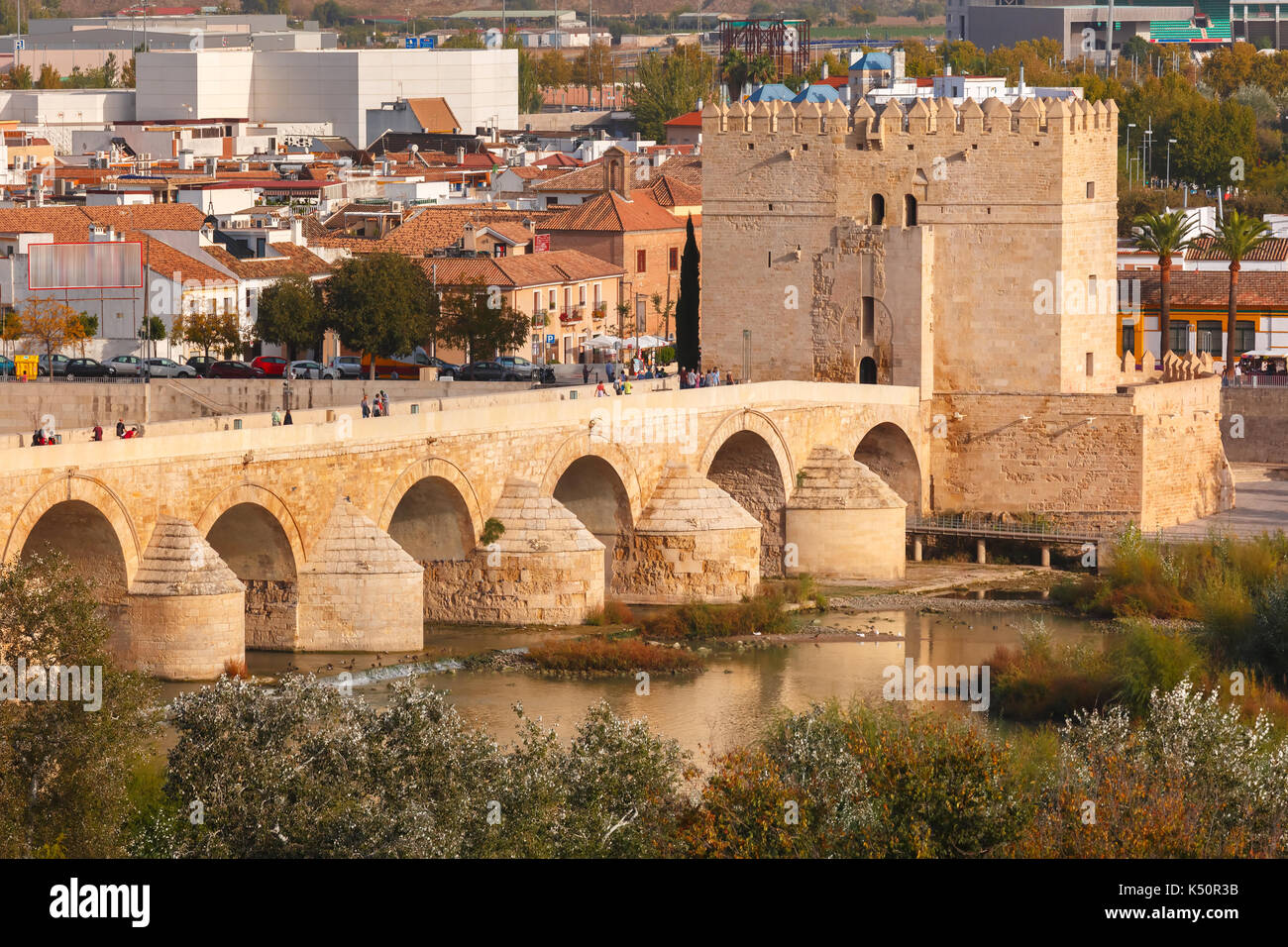 Aerial view of with roman bridge hi-res stock photography and images ...