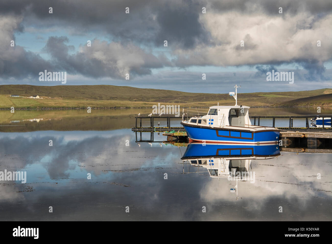 Europe, United Kingdom, Scotland, Shetland, Tresta, view of The Firth ...