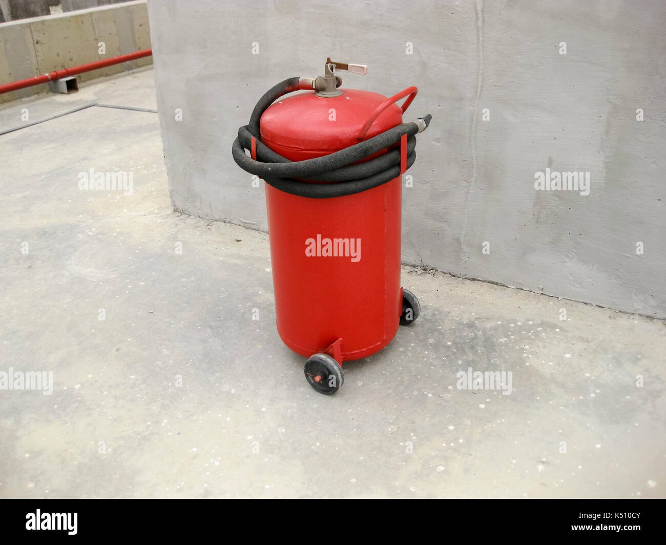 Fire extinguisher. Equipment for extinguishing the flame Stock Photo ...