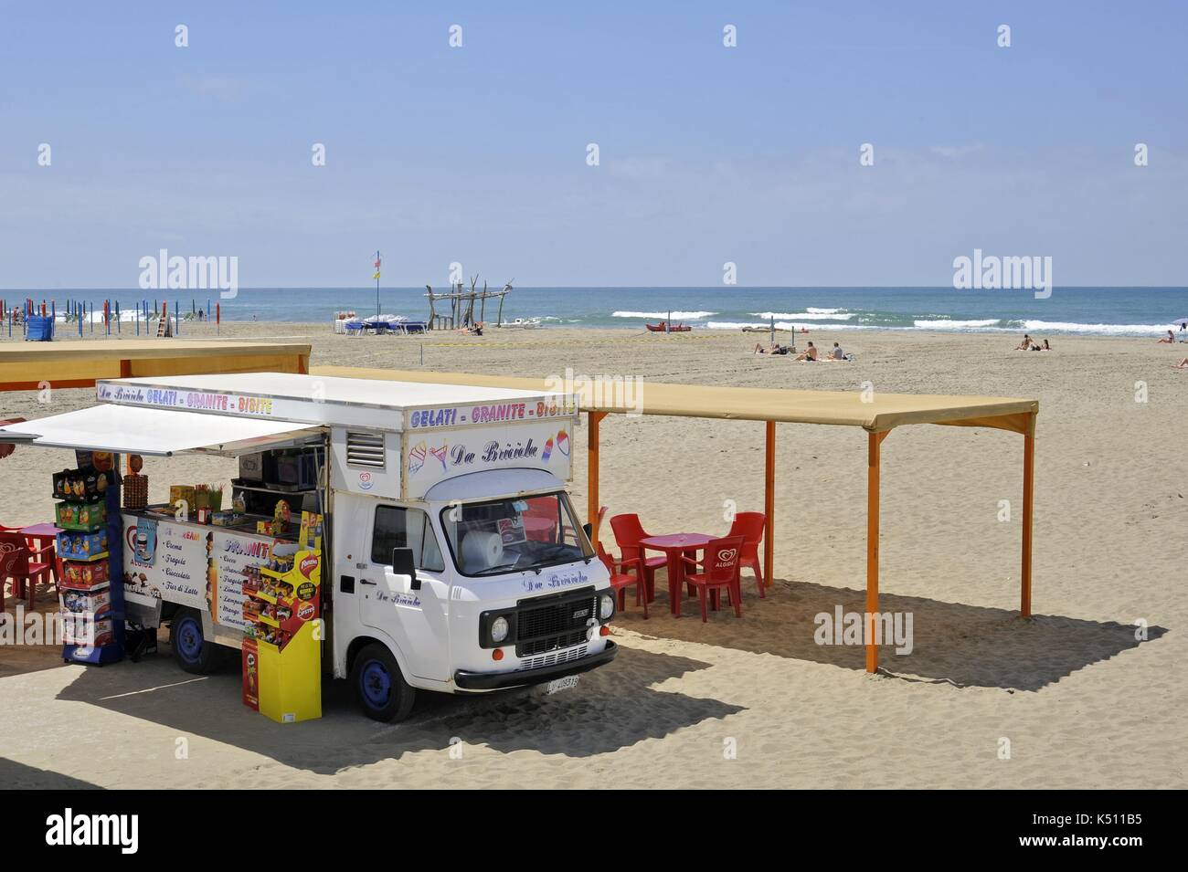 Viareggio (Tuscany, Italy), the Lecciona free beach Stock Photo - Alamy