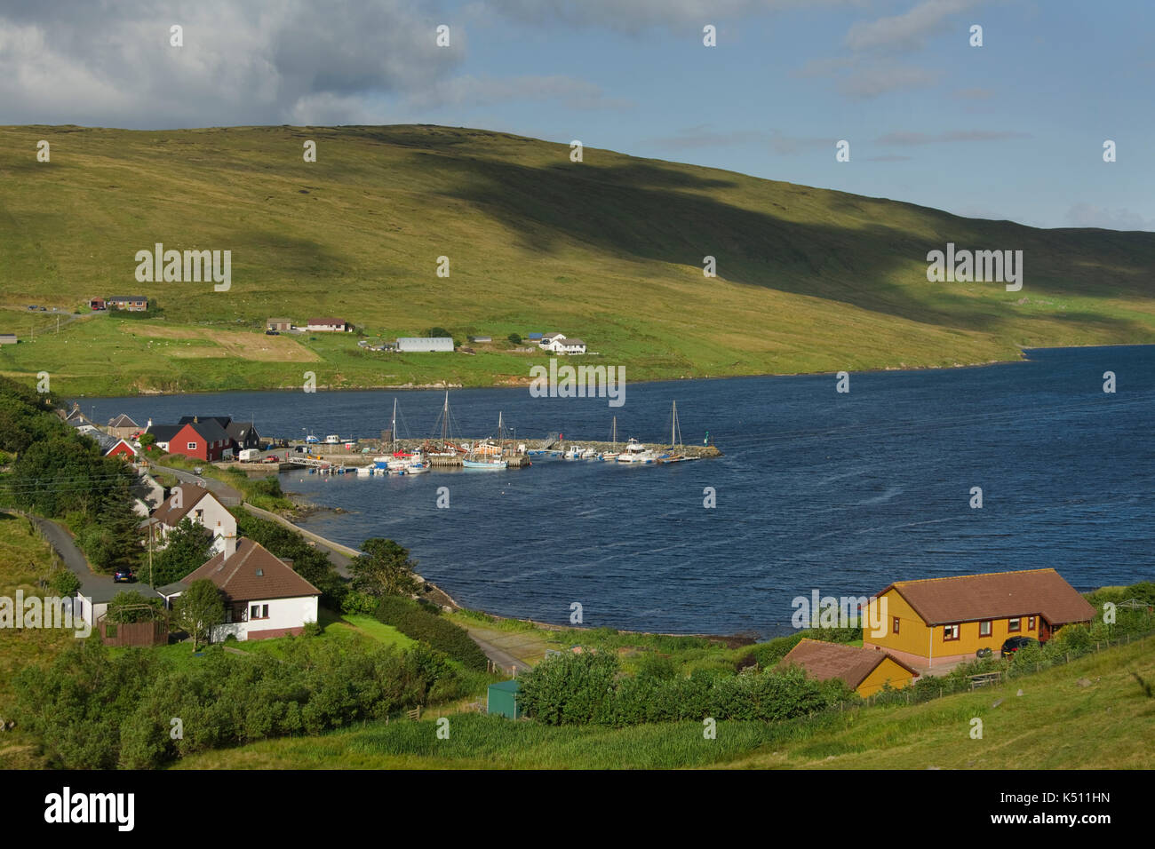 Europe, United Kingdom, Scotland, Shetland, Voe, view of Olna Firth ...