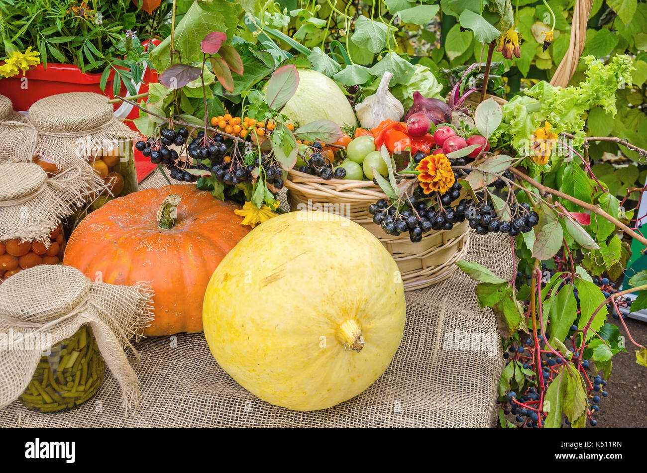 Pickled vegetables, pumpkins and a variety of different kind of ...