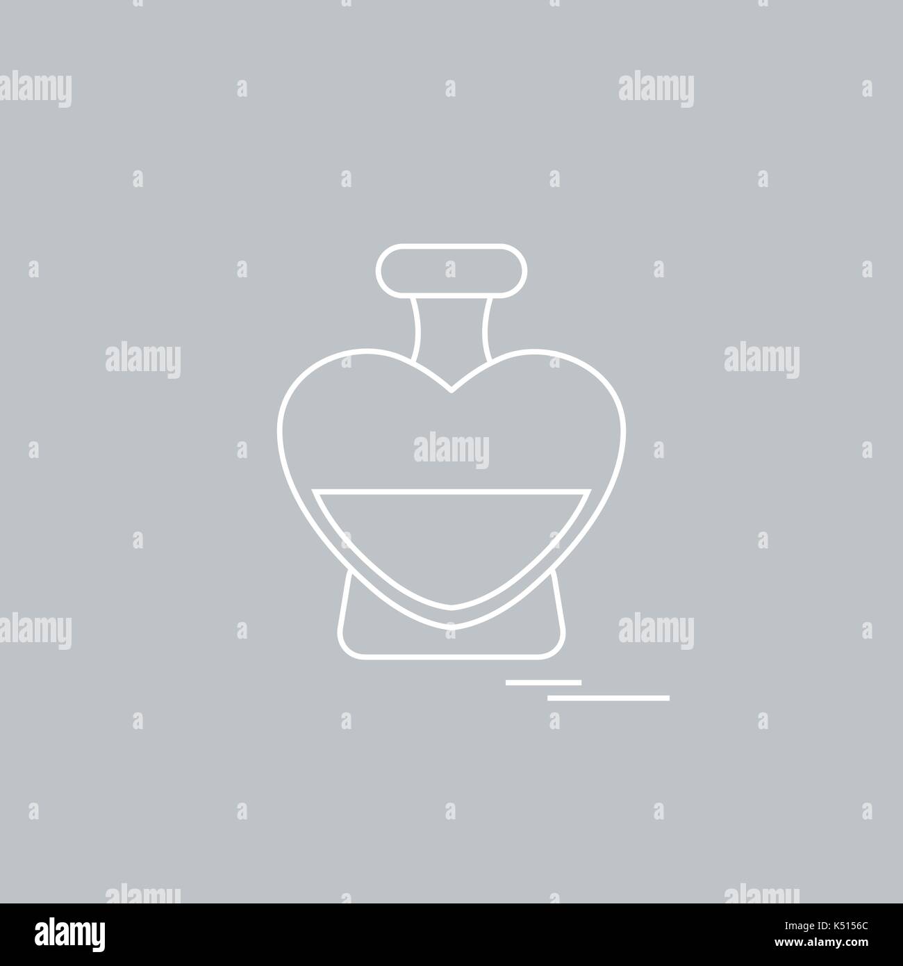 Cute vector illustration of perfume bottle in the shape of heart ...