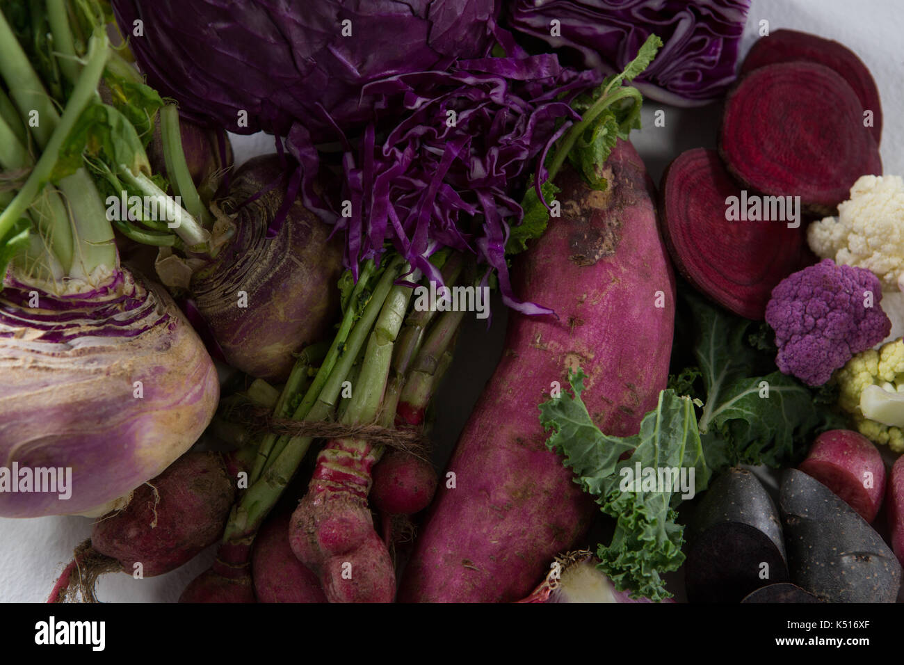 Close-up of various vegetables on white background Stock Photo - Alamy