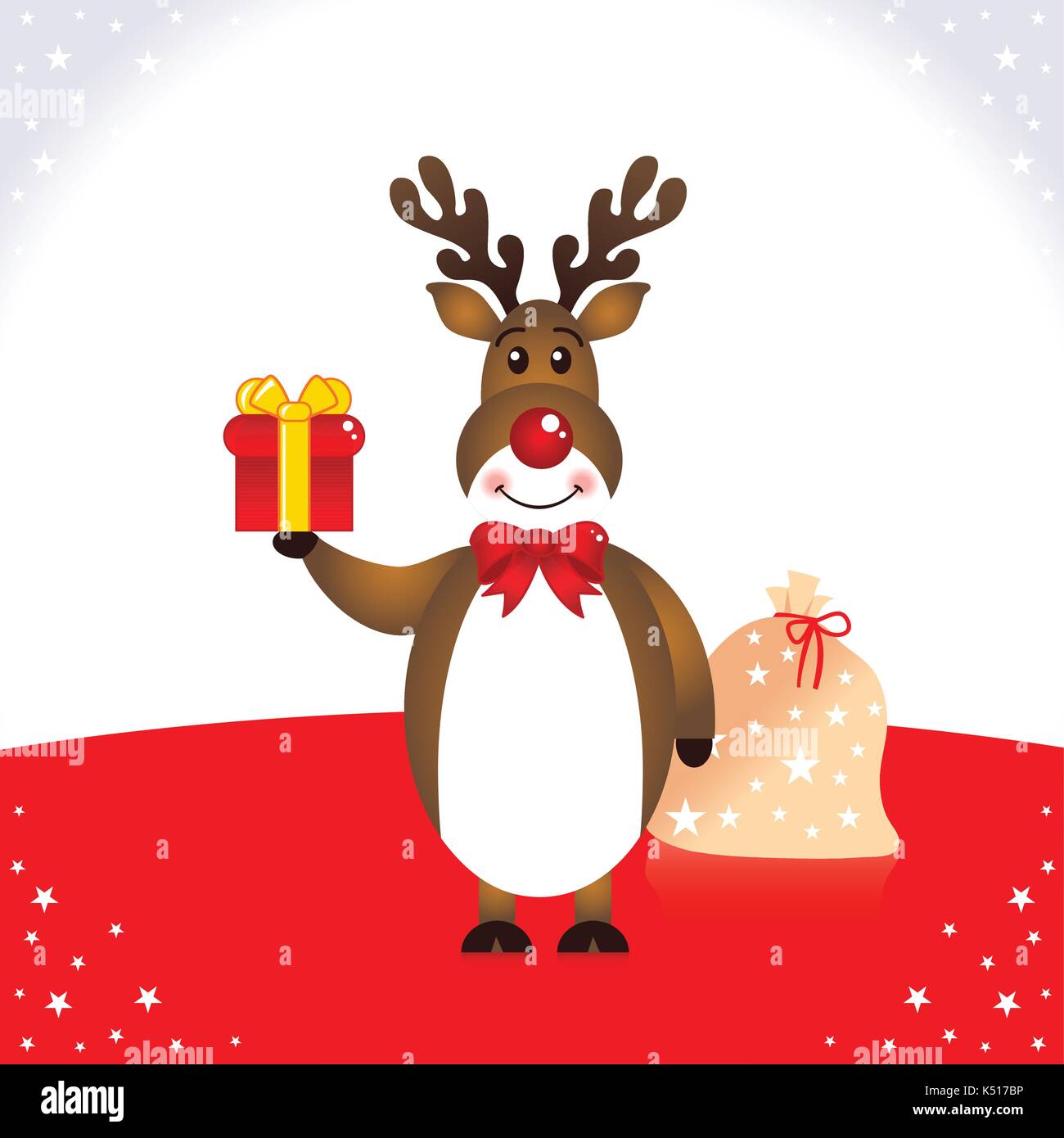 Santas reindeer illustration Stock Vector Images - Alamy