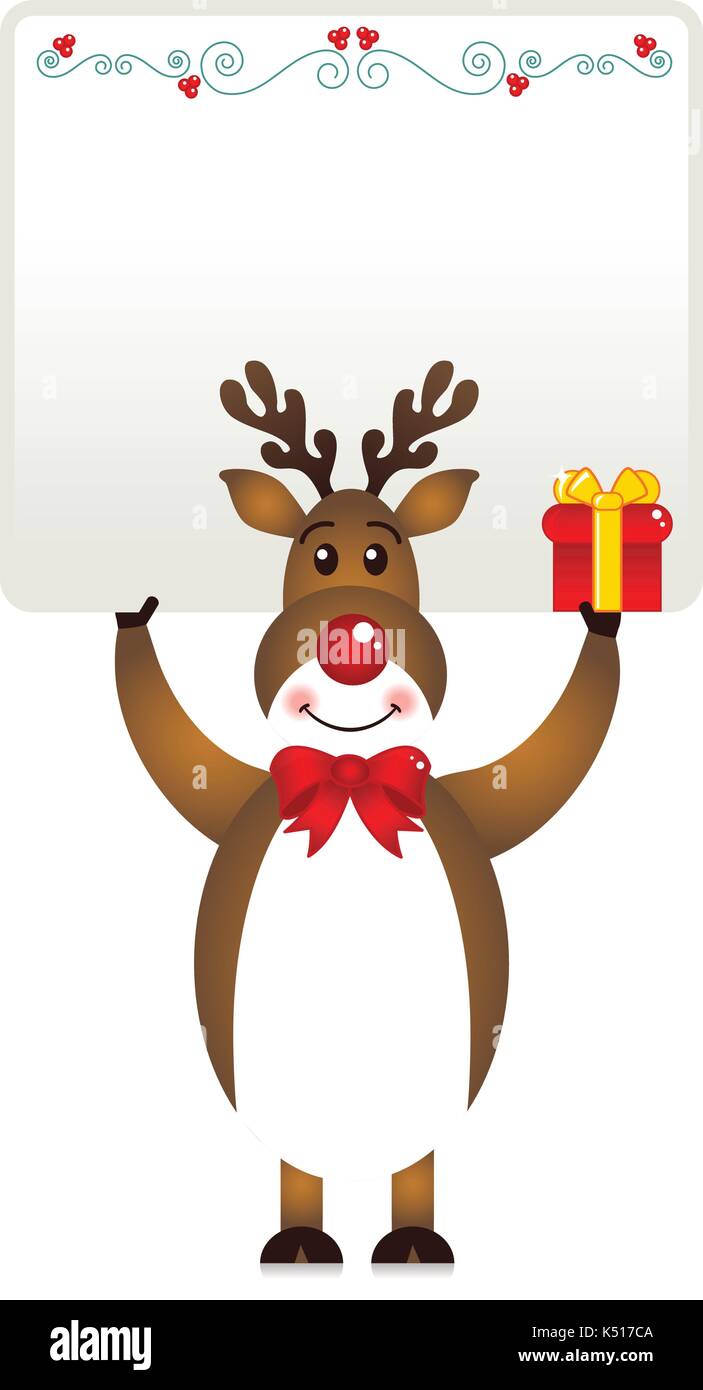 Santas reindeer illustration Stock Vector Images - Alamy