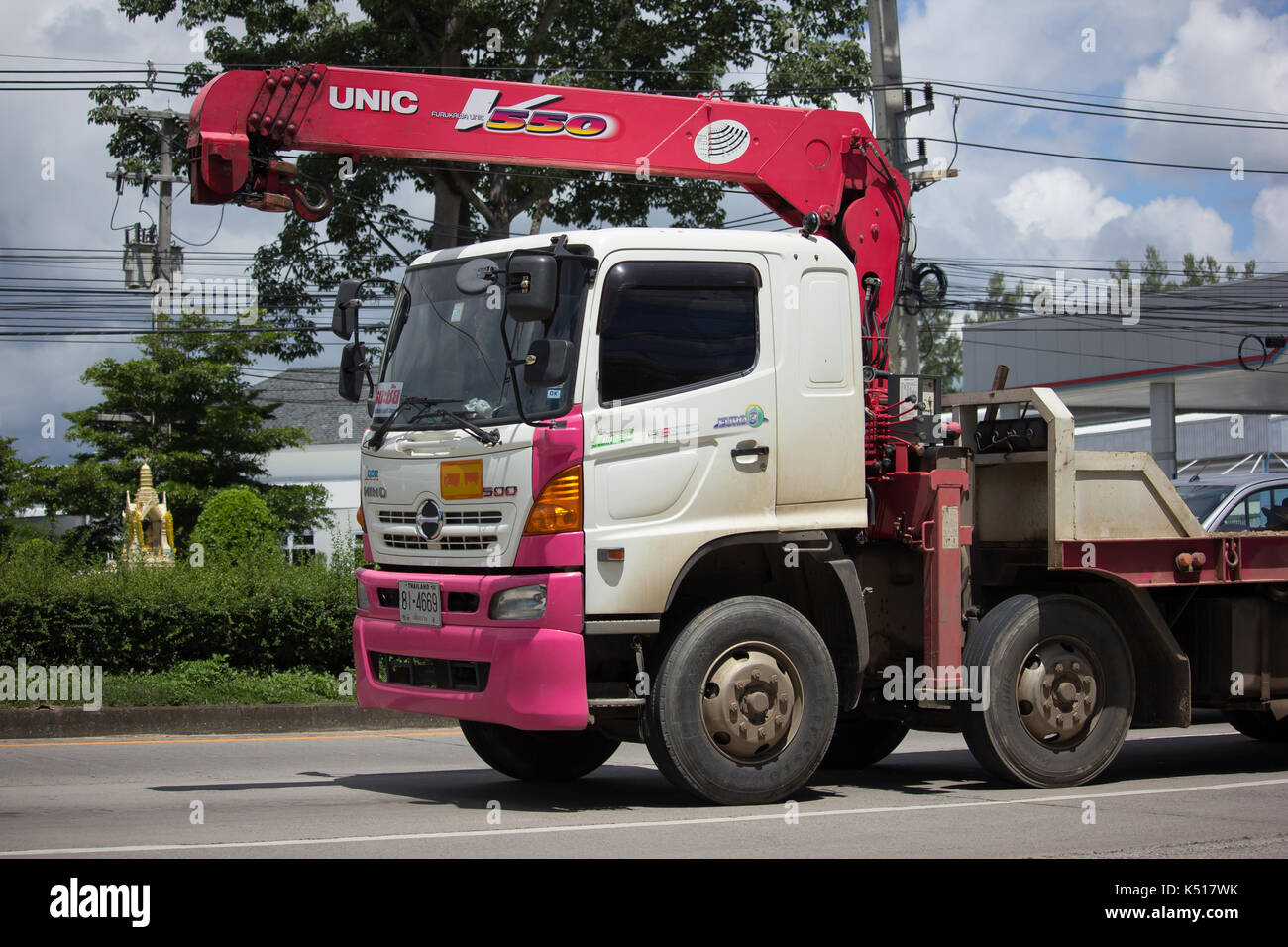 CHIANG MAI, THAILAND - JULY 27 2017: Unic V550 Crane on Private Truck ...