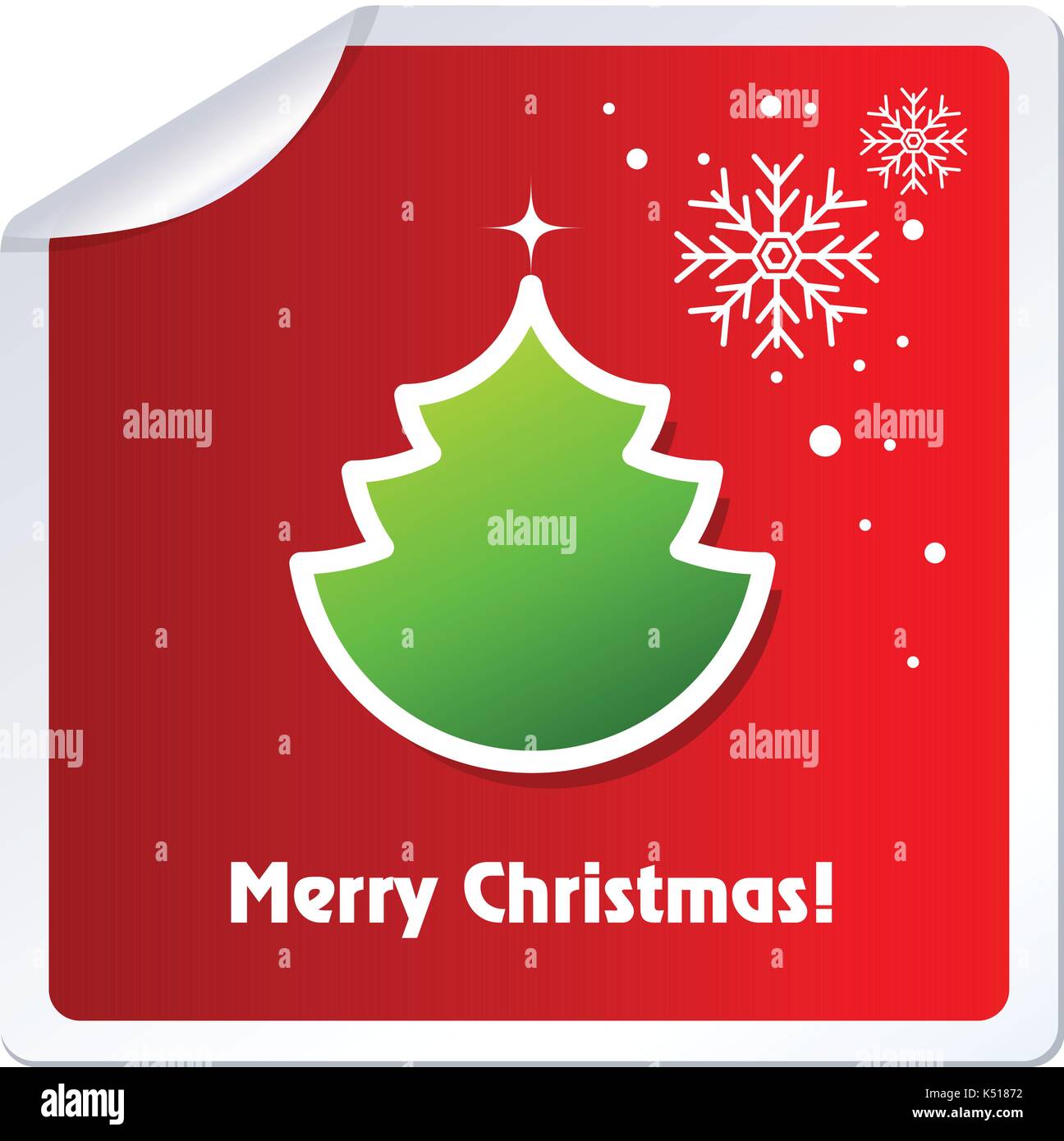 Christmas tree with sticker Stock Vector Image & Art - Alamy