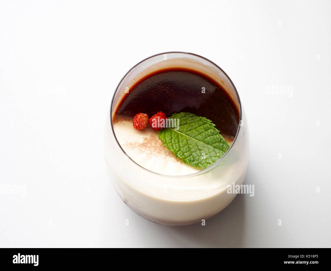 Chocolate and vanilla panna cotta Stock Photo - Alamy