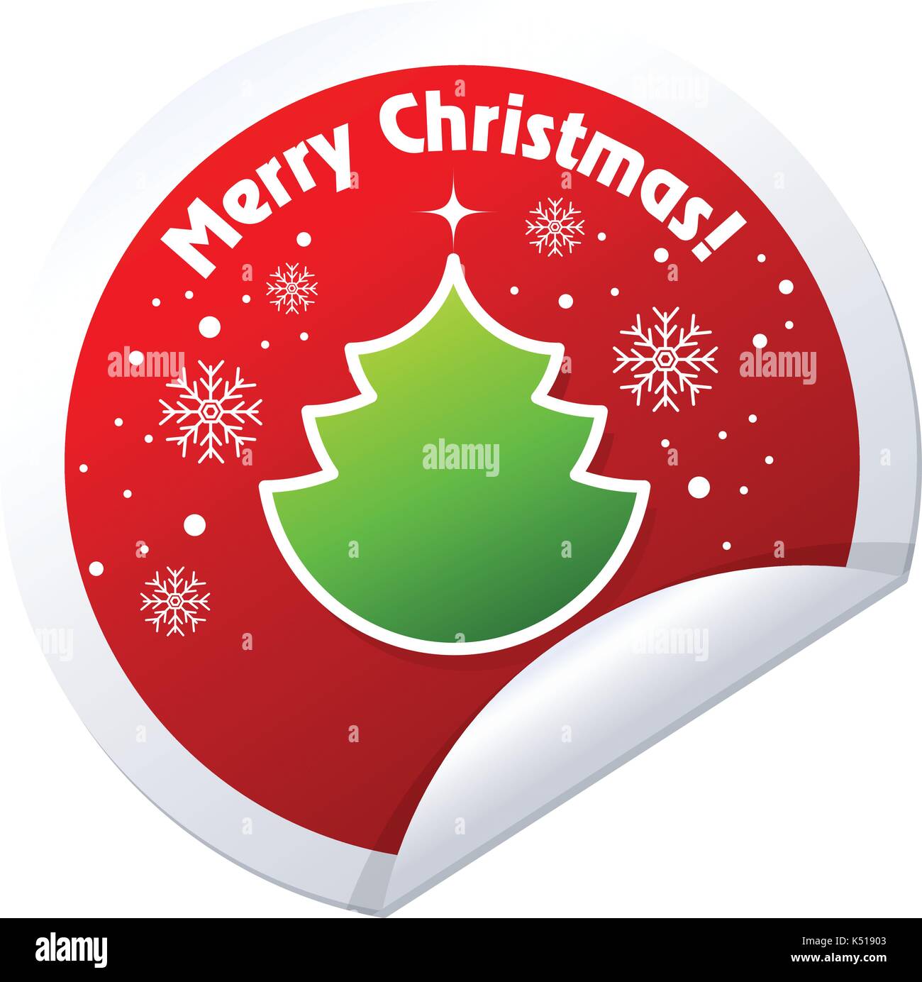 Christmas tree with sticker Stock Vector Image & Art - Alamy