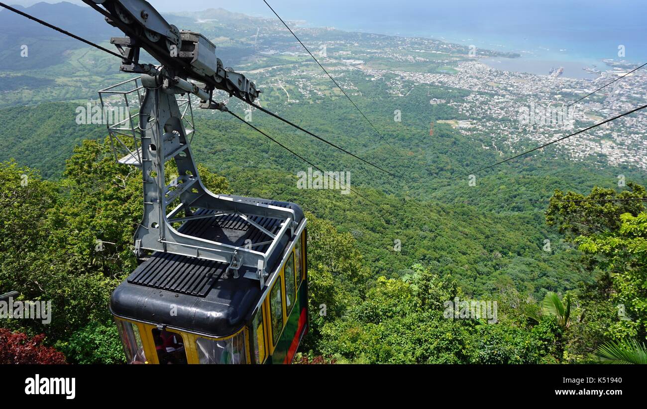 cable car at the pico isabel del torres mountain Stock Photo - Alamy