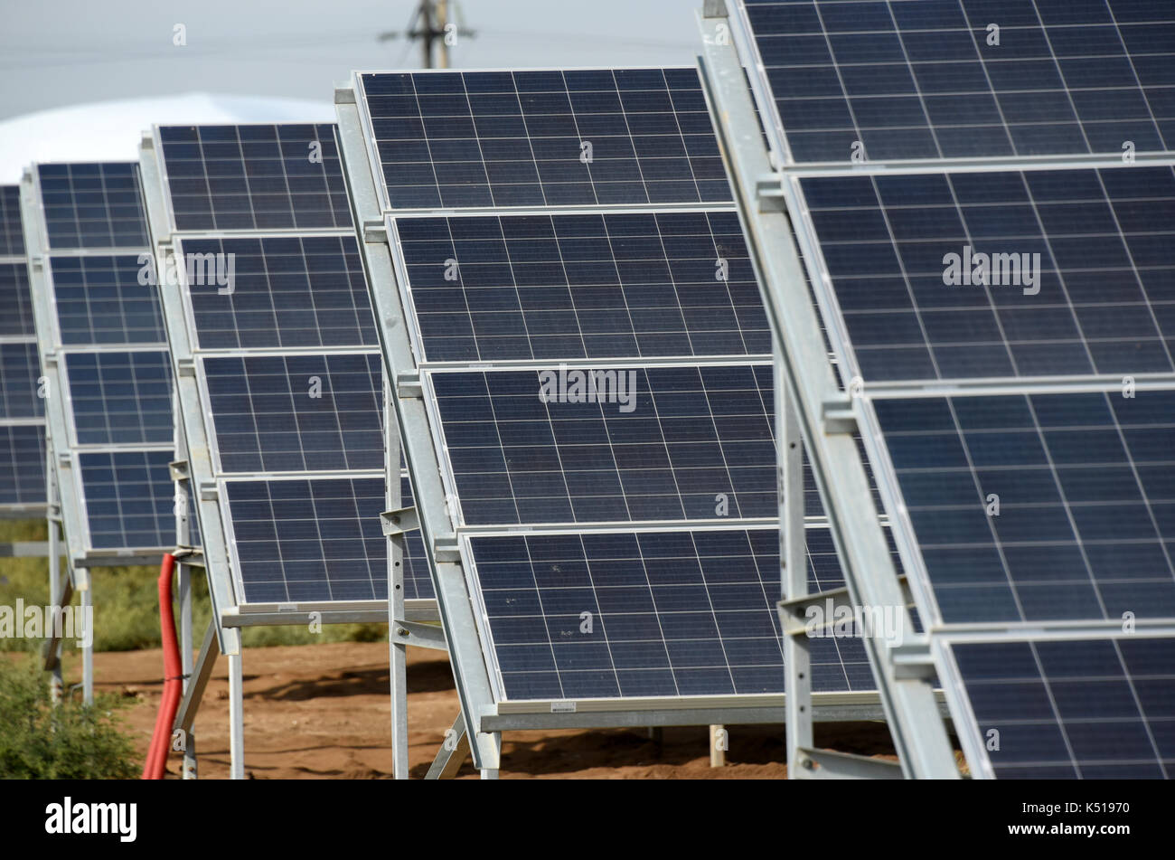 Solar reflectors on the solar power plant station "Zavodskaya" of Solar ...