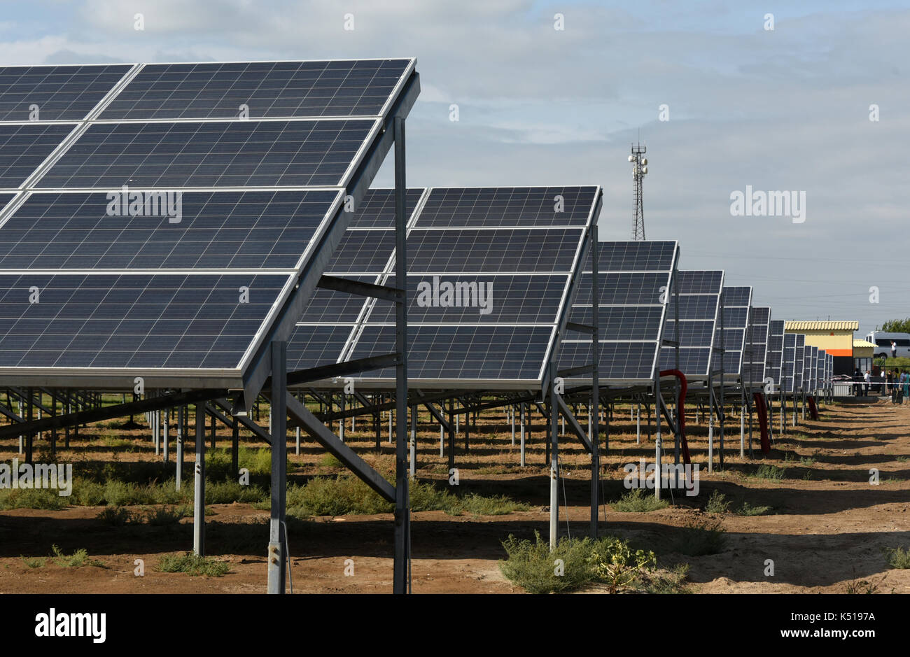 Solar reflectors on the solar power plant station "Zavodskaya" of Solar ...