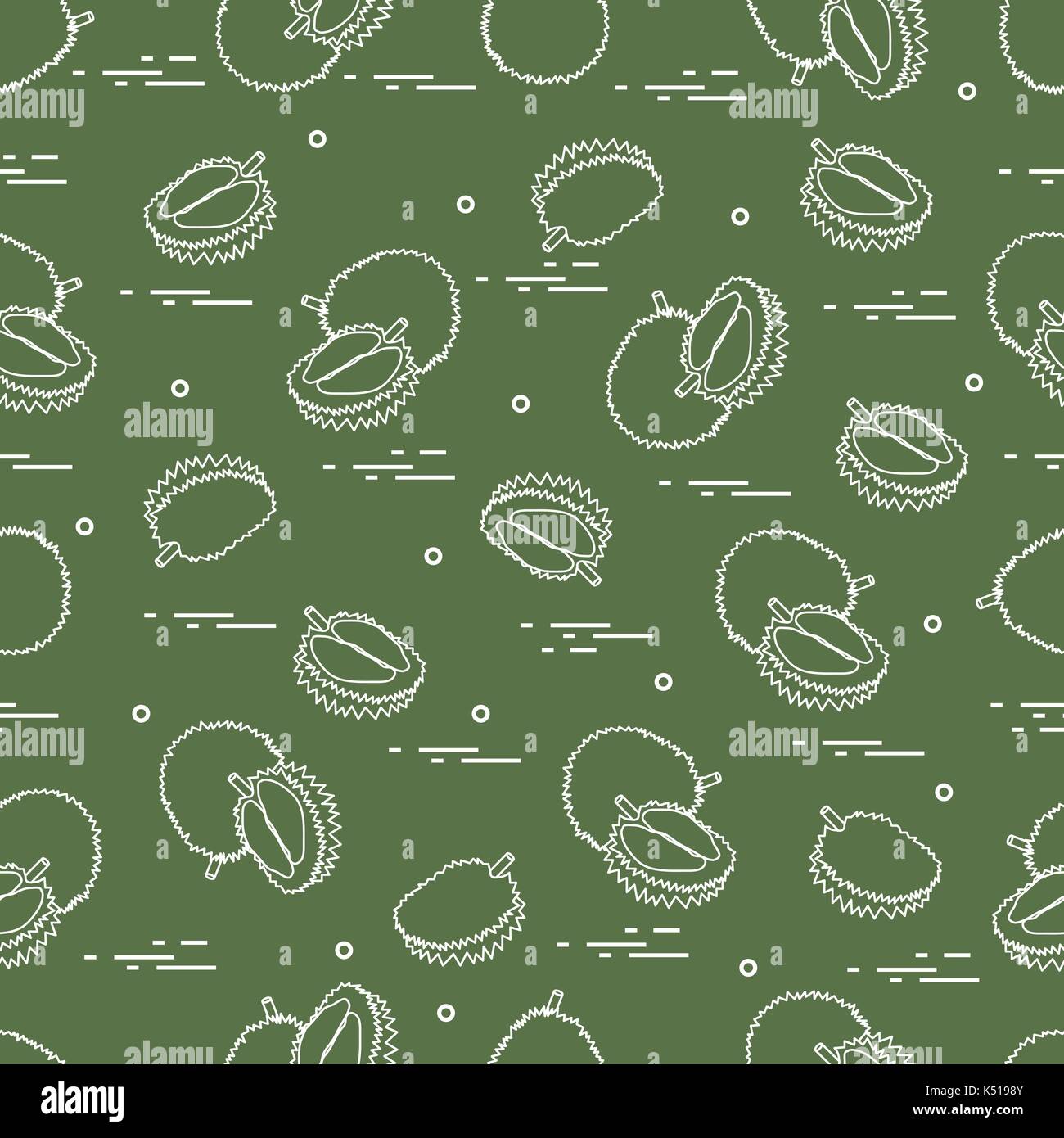 Cute seamless pattern with exotic fruits durian.Thailand theme. Design ...