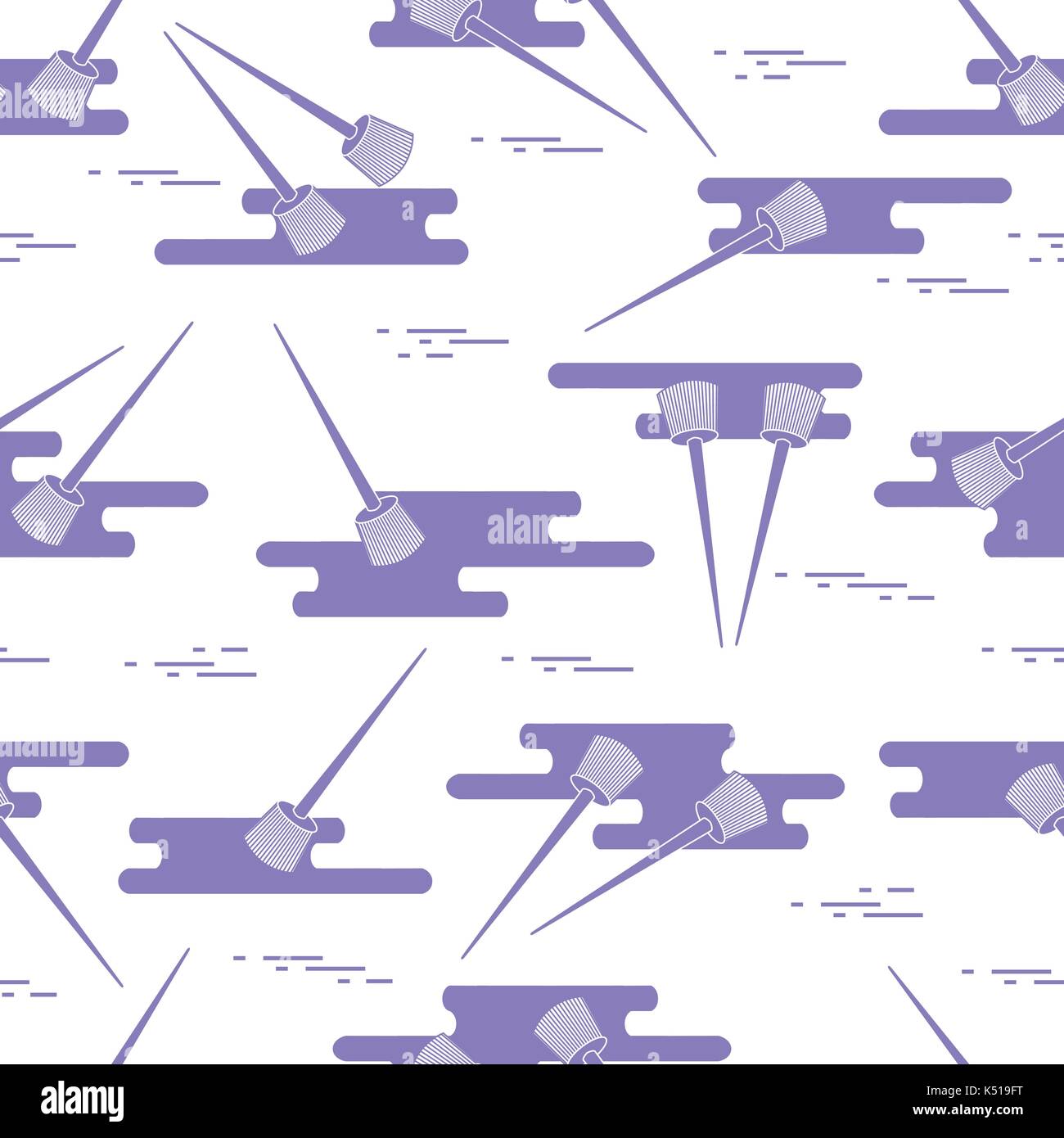 Seamless pattern of paint brushes and paint spots. Tools for repair and ...
