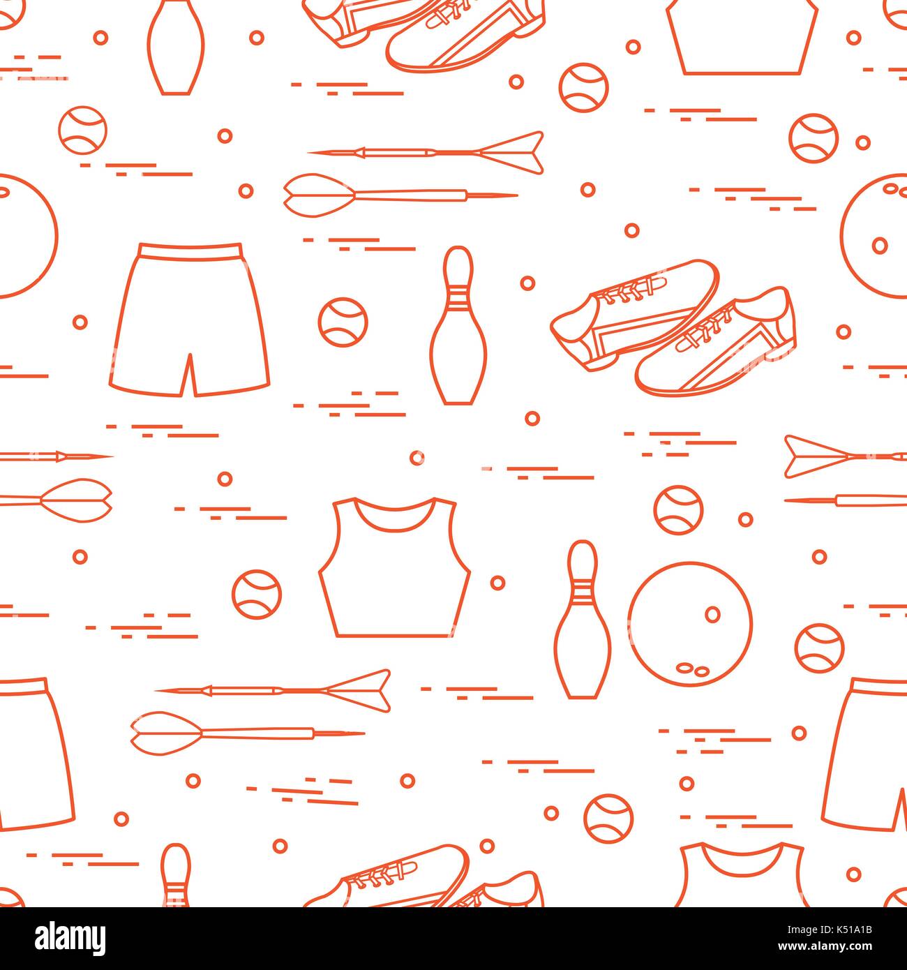 Seamless pattern with variety goods for sports. Sports theme. Design ...