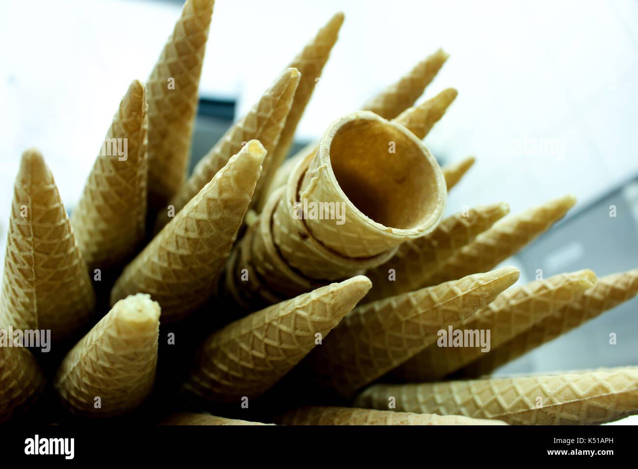 A bunch of cornets in close up background Stock Photo - Alamy