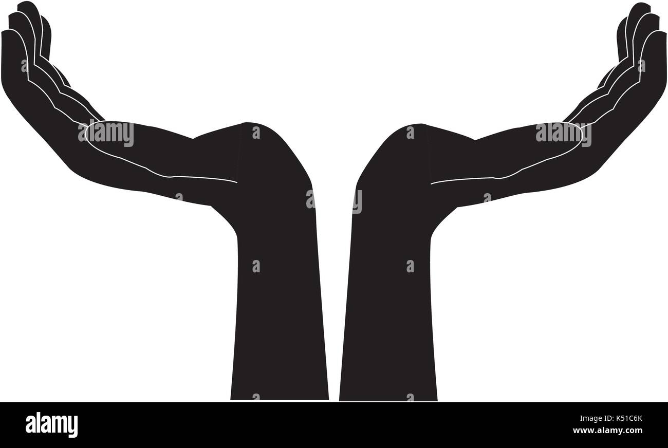 two hands support help gesture symbol Stock Vector Image & Art - Alamy