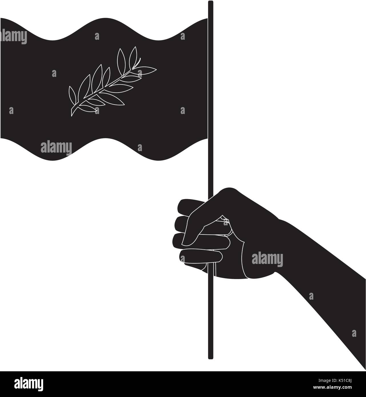 Hand waving peace flag Stock Vector Images - Alamy