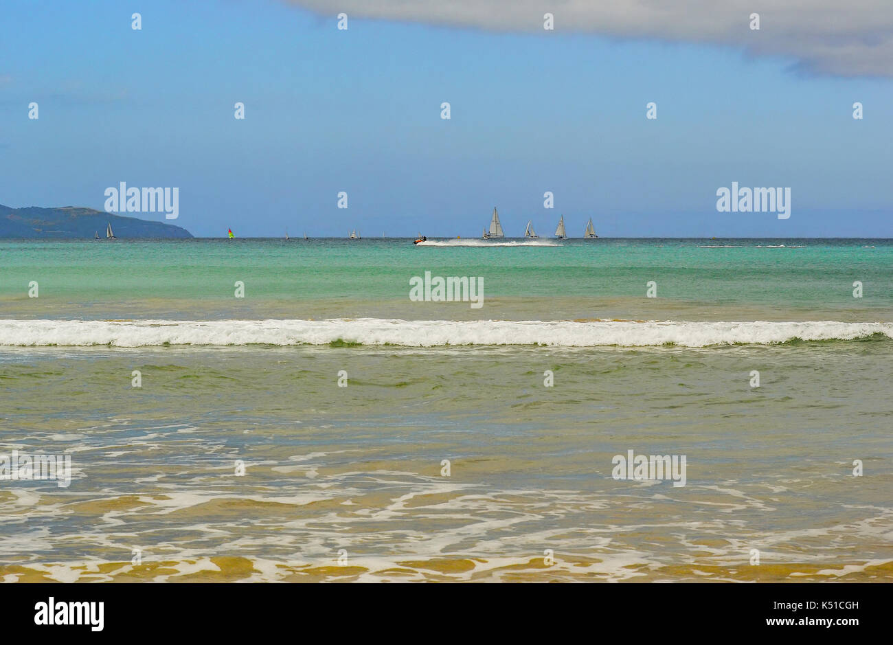 All shades of blue of the Pacific ocean. The Australian coast Stock ...