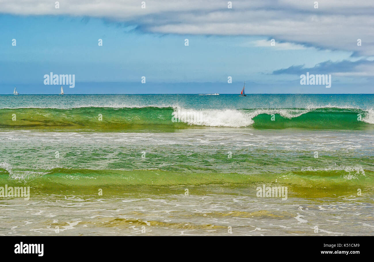 All shades of blue of the Pacific ocean. The Australian coast Stock ...