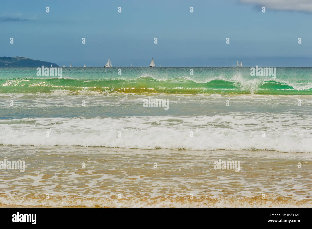 All shades of blue of the Pacific ocean. The Australian coast Stock ...