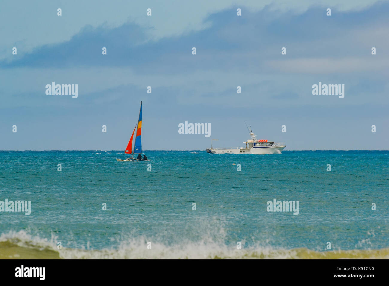 All shades of blue of the Pacific ocean. The Australian coast Stock ...