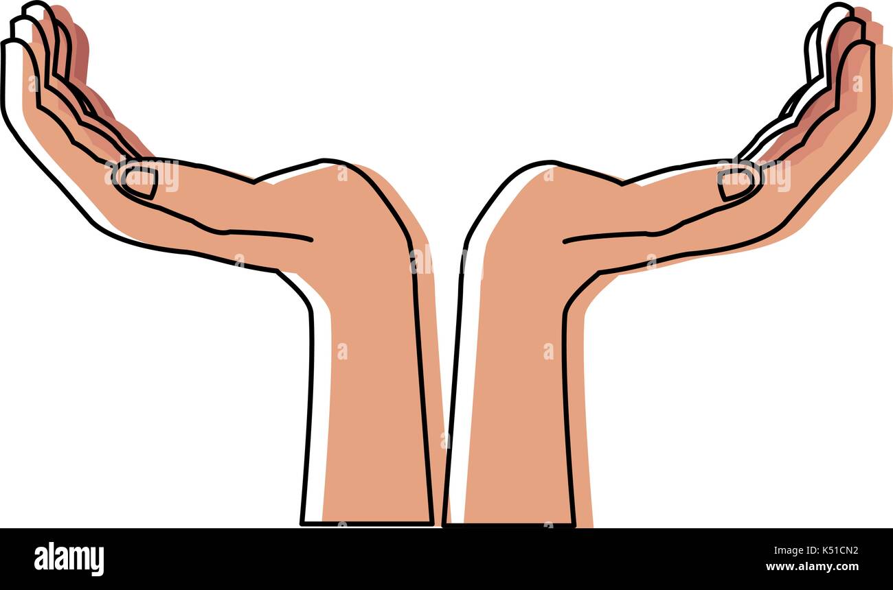 two hands support help gesture symbol Stock Vector Image & Art - Alamy