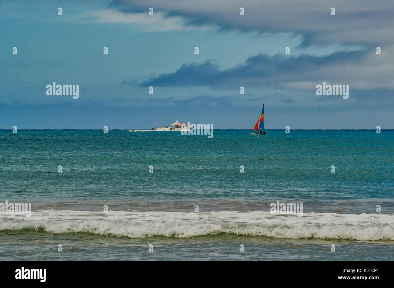 All shades of blue of the Pacific ocean. The Australian coast Stock ...
