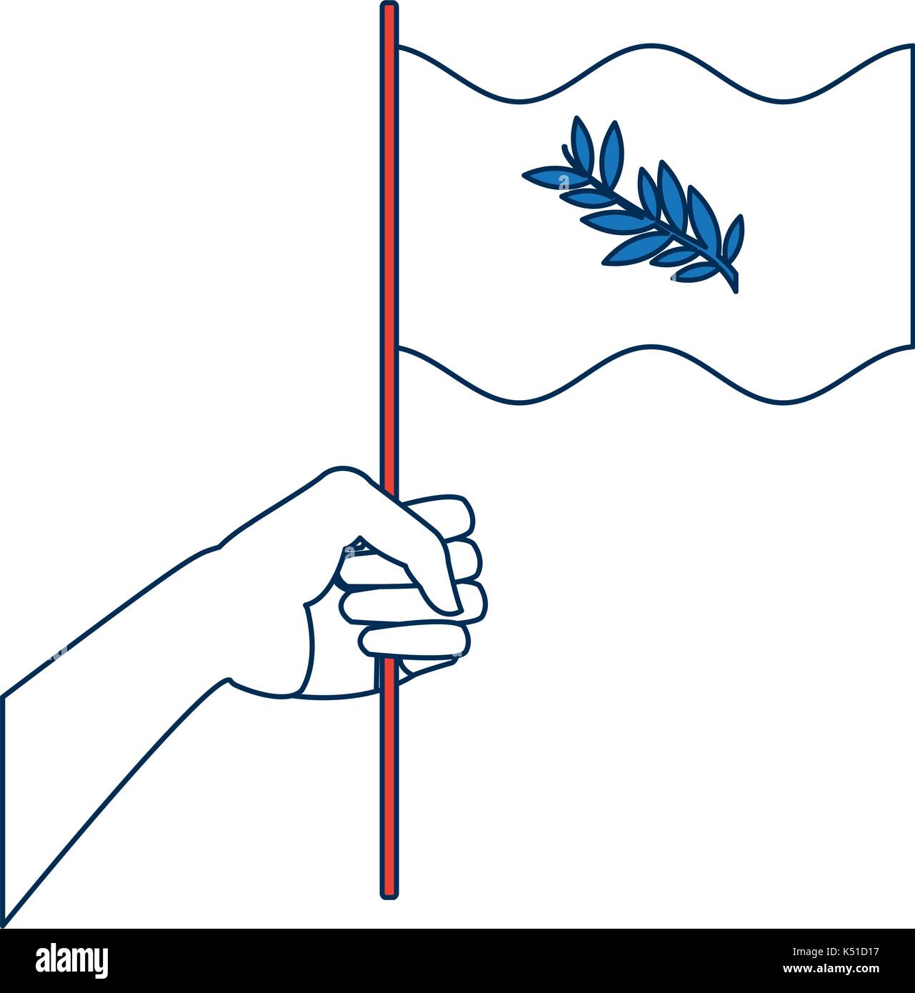 Hand waving peace flag Stock Vector Images - Alamy