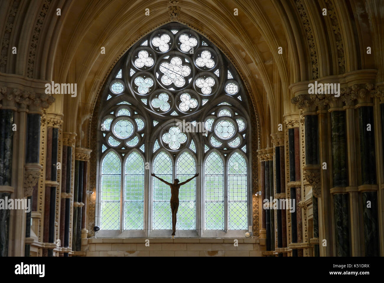 Interior of Kylemore Church at Kylemore Abbey in Connemara, County ...