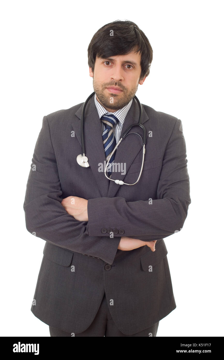 happy male doctor, isolated on white background Stock Photo - Alamy