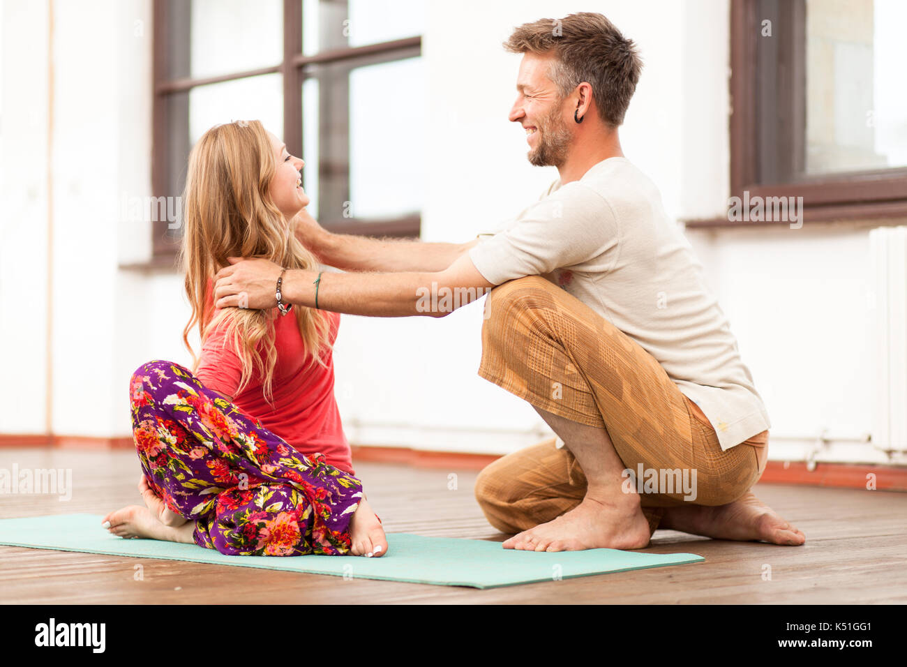 Yoga instructor teaching hi-res stock photography and images - Alamy