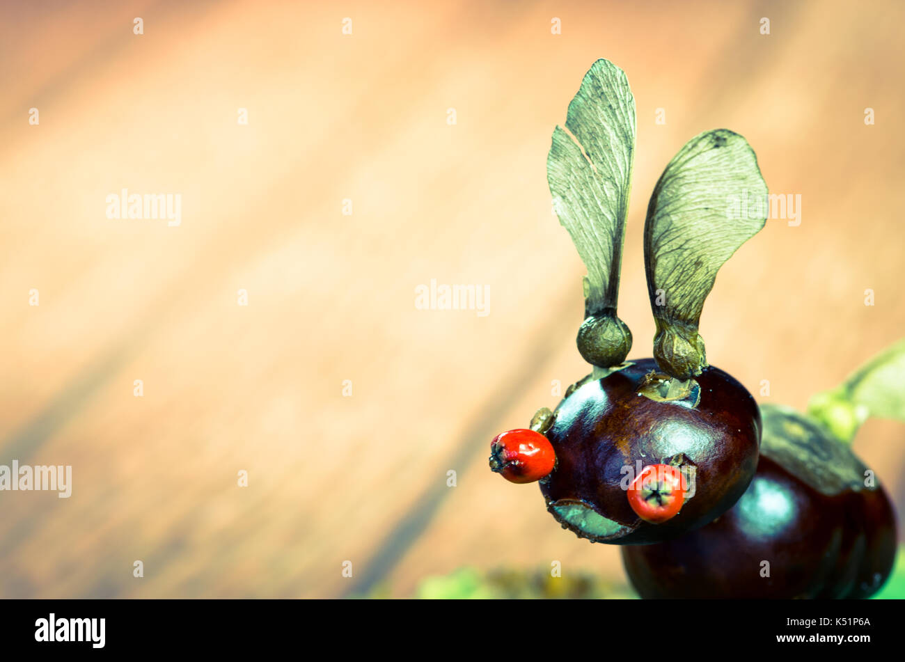 autumn figures made from chestnut fruit with creative concept Stock ...