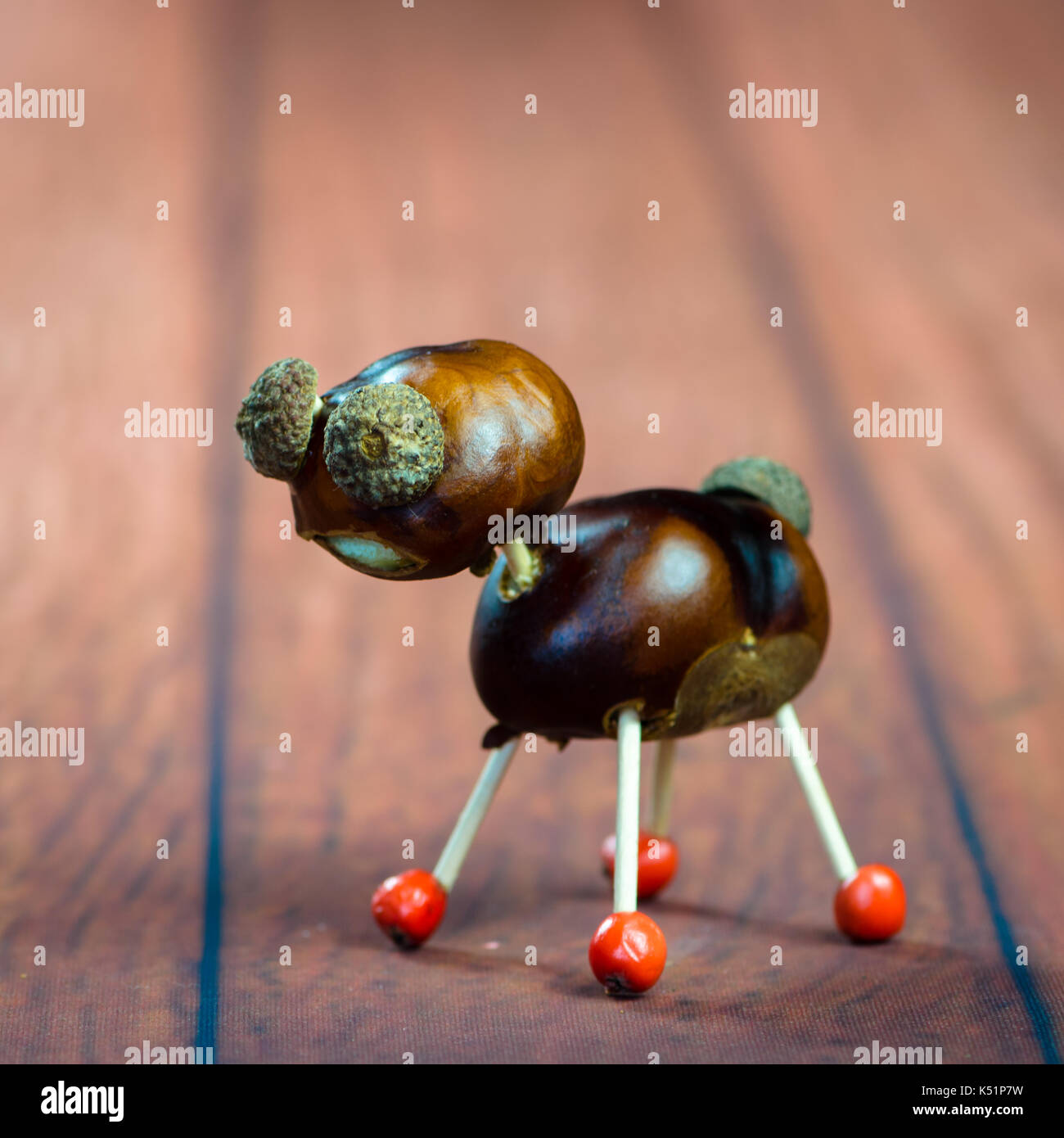 autumn figures made from chestnut fruit with creative concept Stock ...