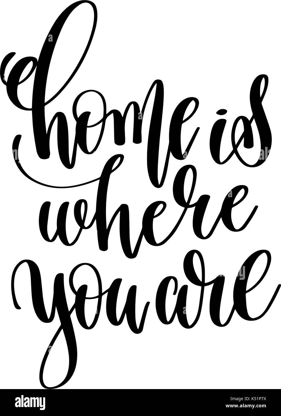 Home hand written lettering Stock Vector Images - Alamy
