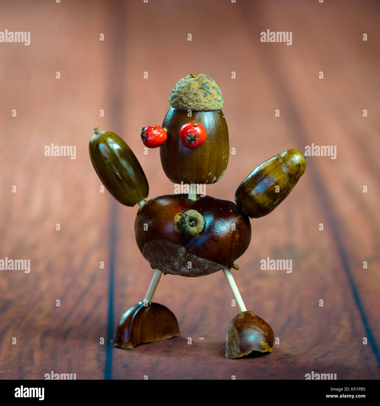 autumn figures made from chestnut fruit with creative concept Stock ...