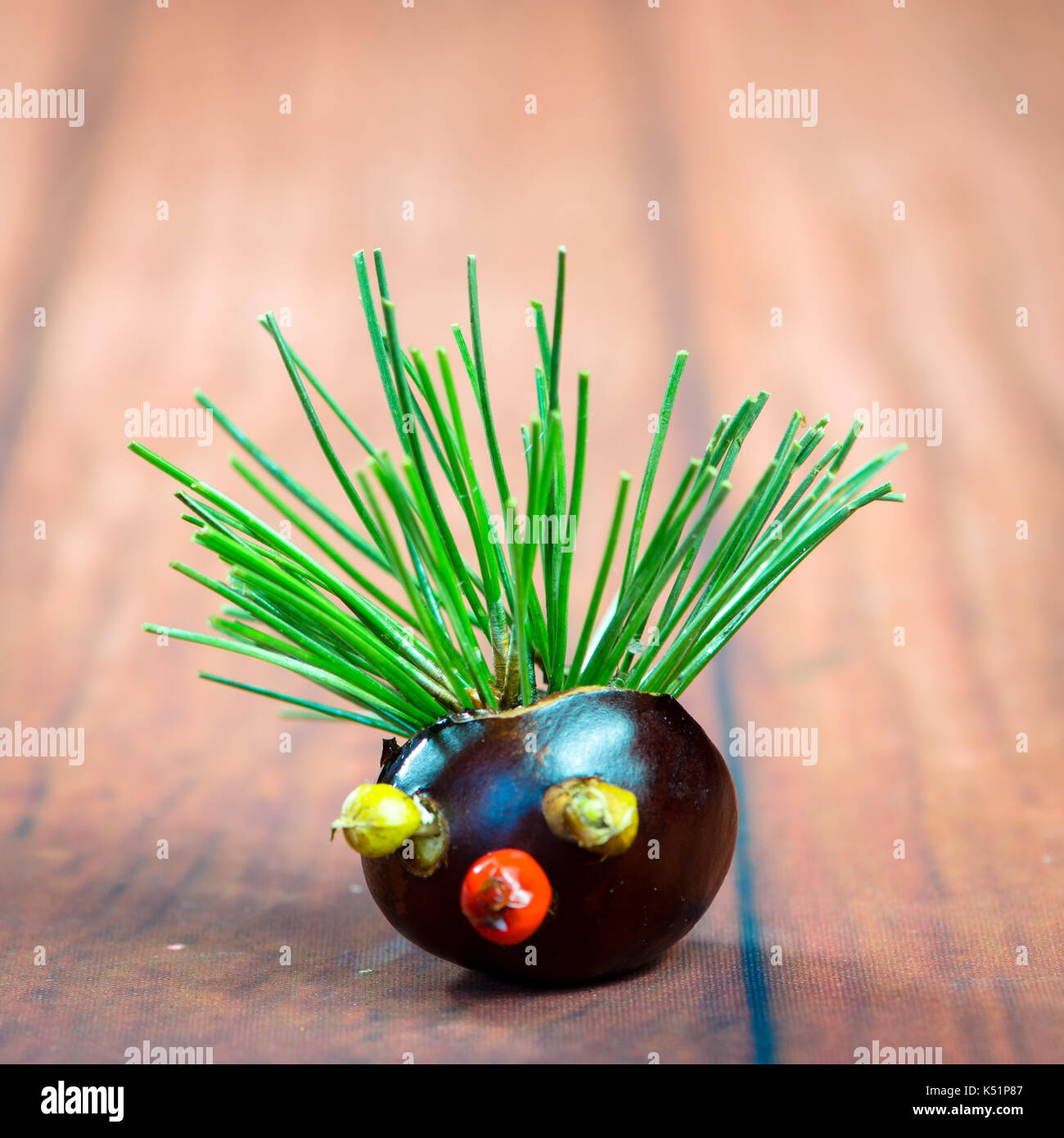 autumn figures made from chestnut fruit with creative concept Stock ...