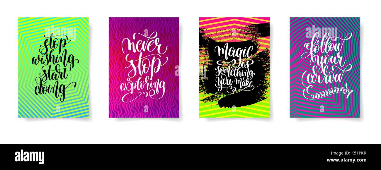 set of four lettering positive quotes posters Stock Vector Image & Art ...
