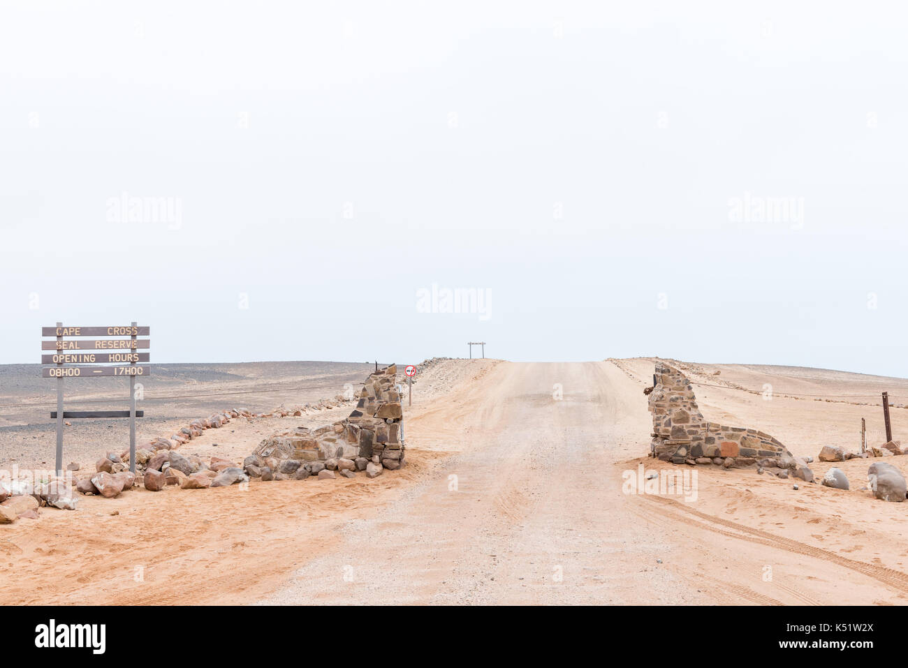 CAPE CROSS, NAMIBIA - JUNE 29, 2017: The entrance to the seal reserve ...
